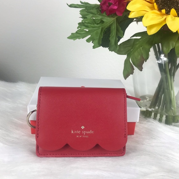 kate spade | Bags | Kate Spade Red Scalloped Wallet | Poshmark